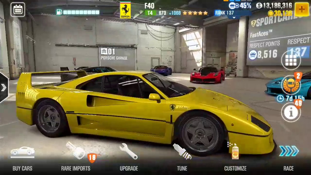 Fastest Ferrari F40 tune CSR2 - YouTube