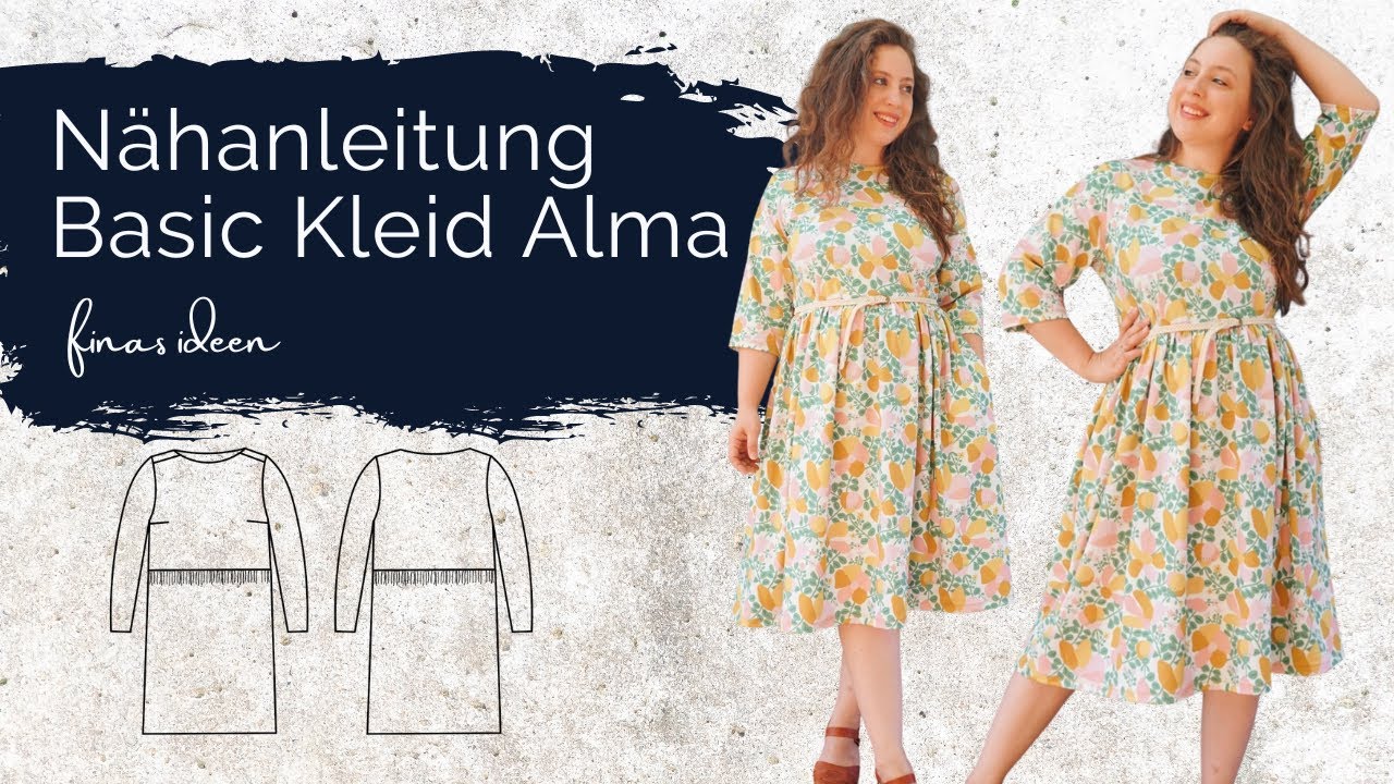 Einfaches Basic Kleid für Jersey nähen- Alma Nähanleitung - YouTube
