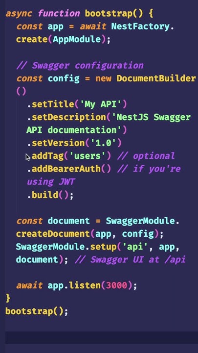 NestJS + Swagger in 60 Seconds 🧾 | Auto API Docs! - YouTube