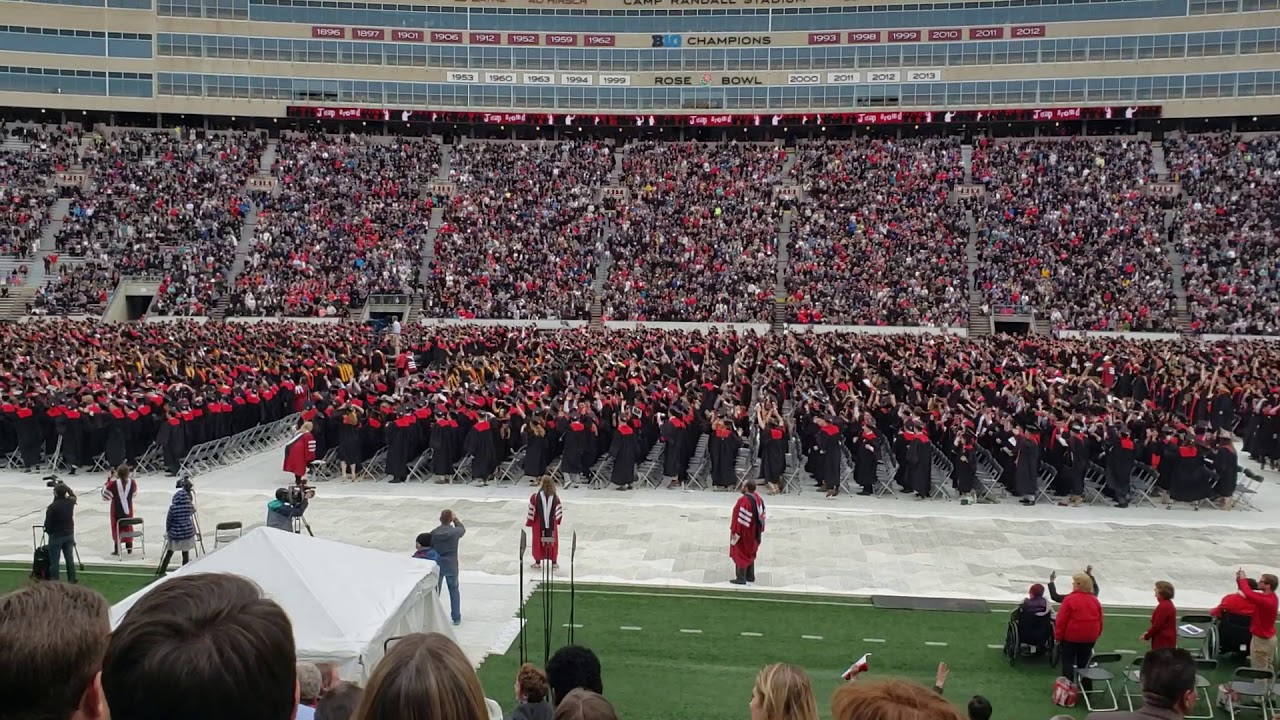 UW Madison 2019 graduation jump around - YouTube