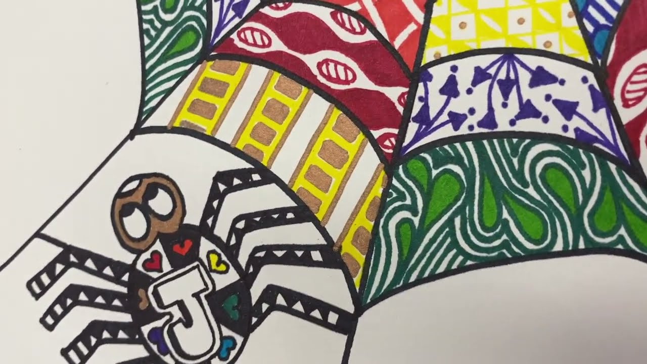 Zentangle Spider Web - YouTube