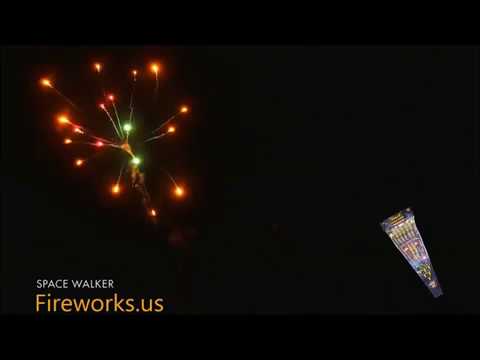 Space Walker Fireworks Stick Rockets from Cannon - YouTube