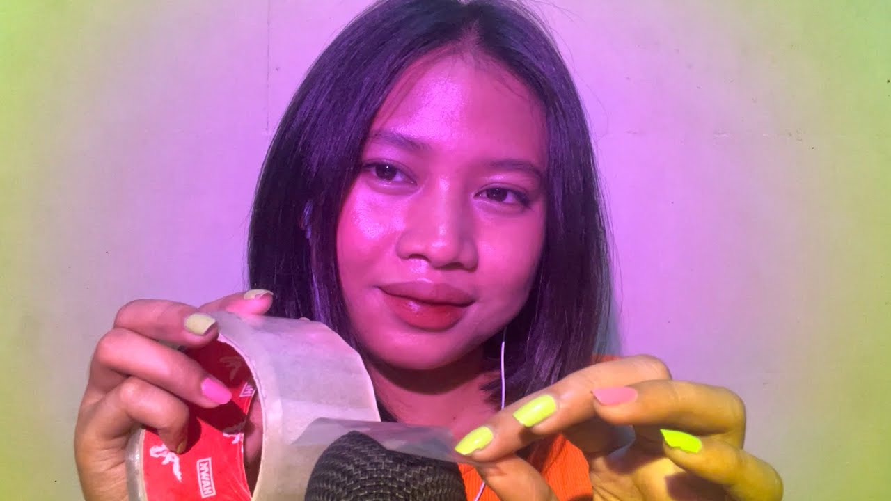 ASMR "rare" packaging tape trigger sounds (tapping, scratching, sticky ...