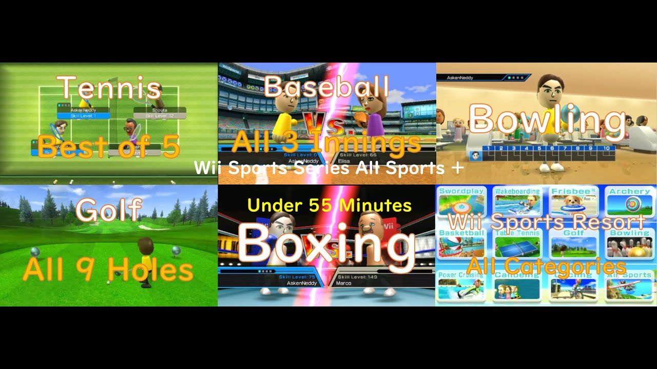 Beating all Wii Sports series sports extended as fast as possible part ...