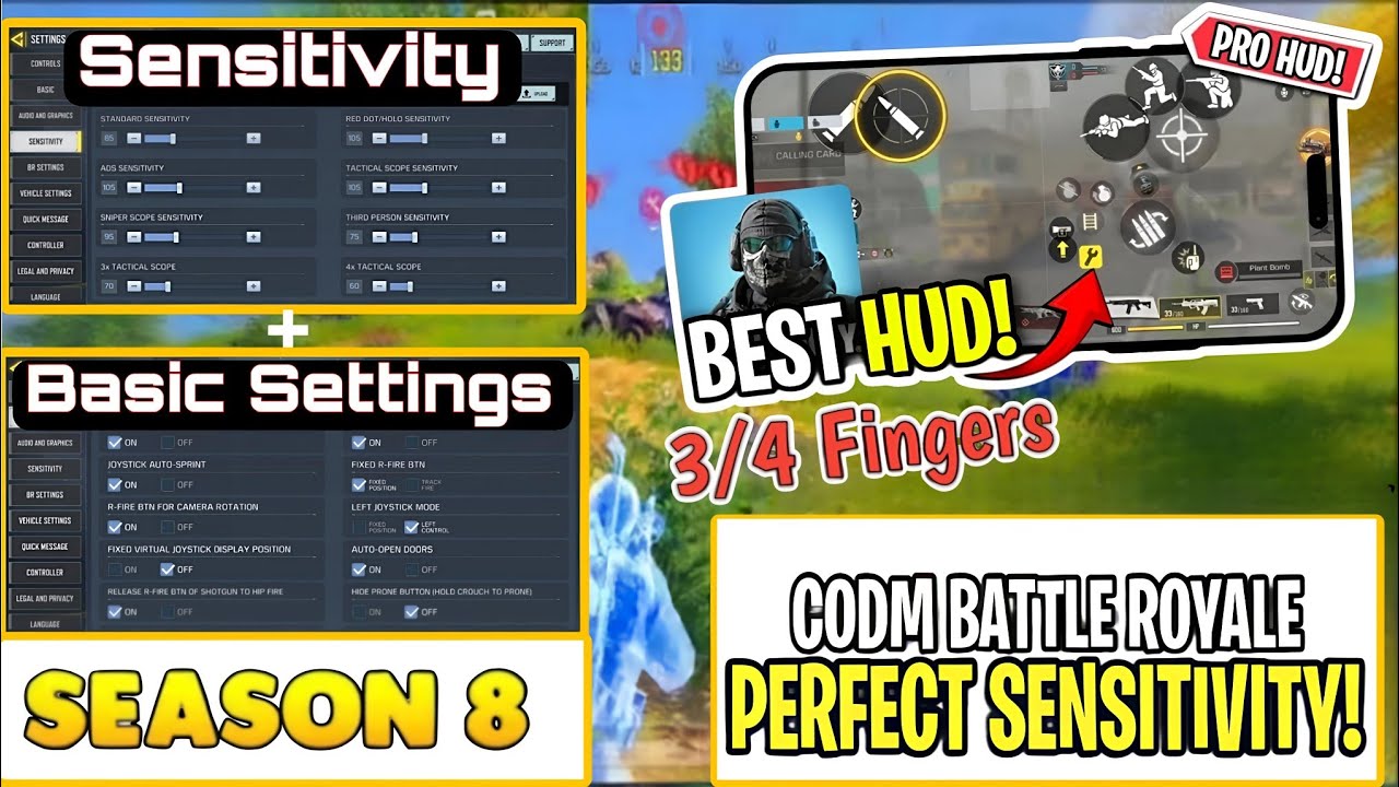 Best Sensitivity Settings & 4 Finger HUD | COD Mobile 2025 - YouTube