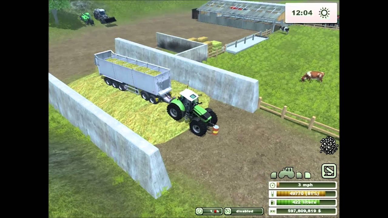 Farming simulator 2013 - Getting chaff and making it into silage - YouTube