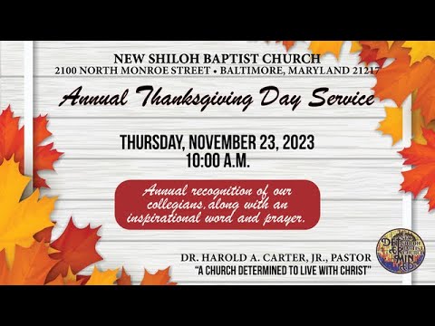 The Comprehensive Thanks | Dr. Harold A. Carter, Jr. | November 23 ...