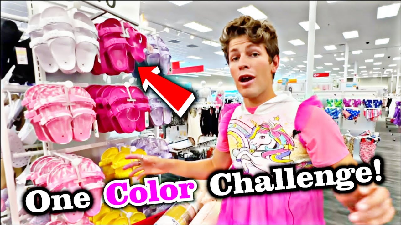 One Color Challenge: Buying Everything for My Best Friend! | Ben ...