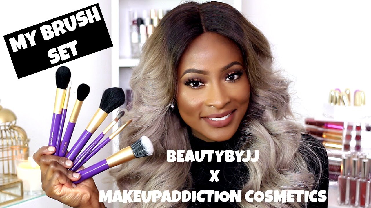 MY BRUSH SET WITH MAKEUP ADDICTION COSMETICS - YouTube
