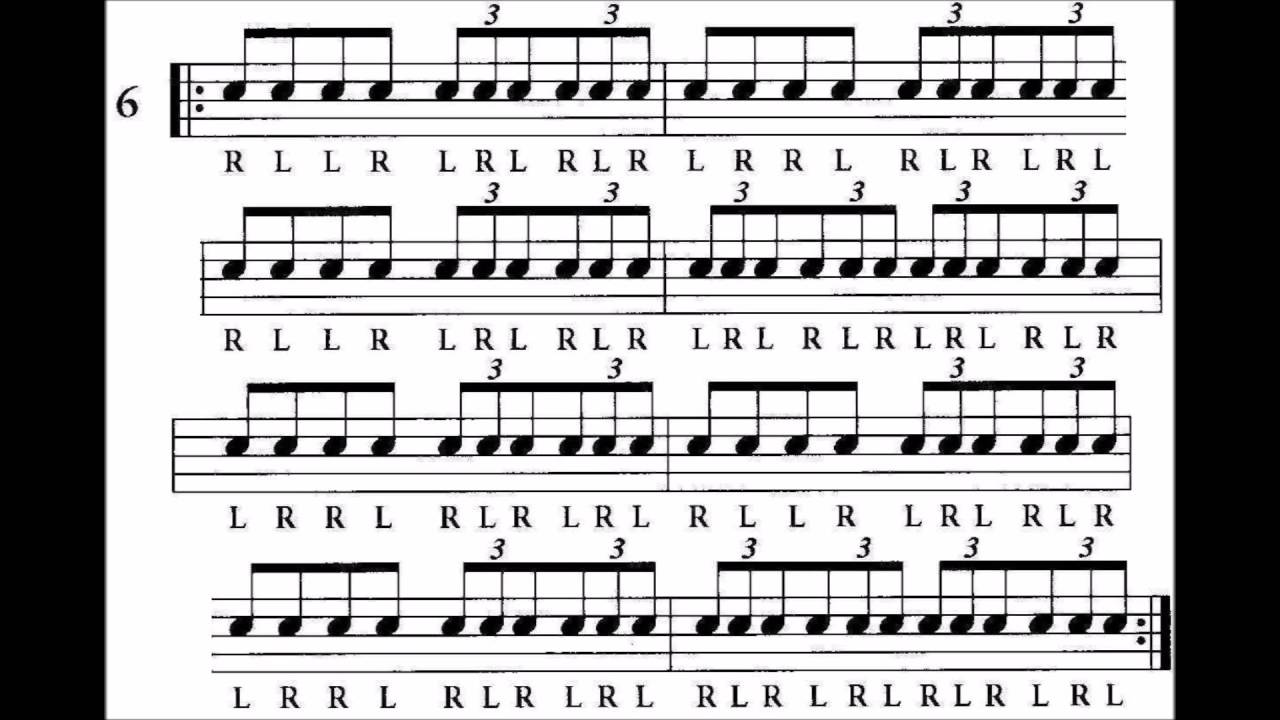 #5 Stick Control for Snare George L Stone page 9 Triplets ex 1-9 1 min ...