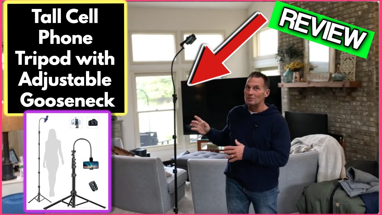 Tall Cell Phone Tripod with Adjustable Gooseneck - YouTube