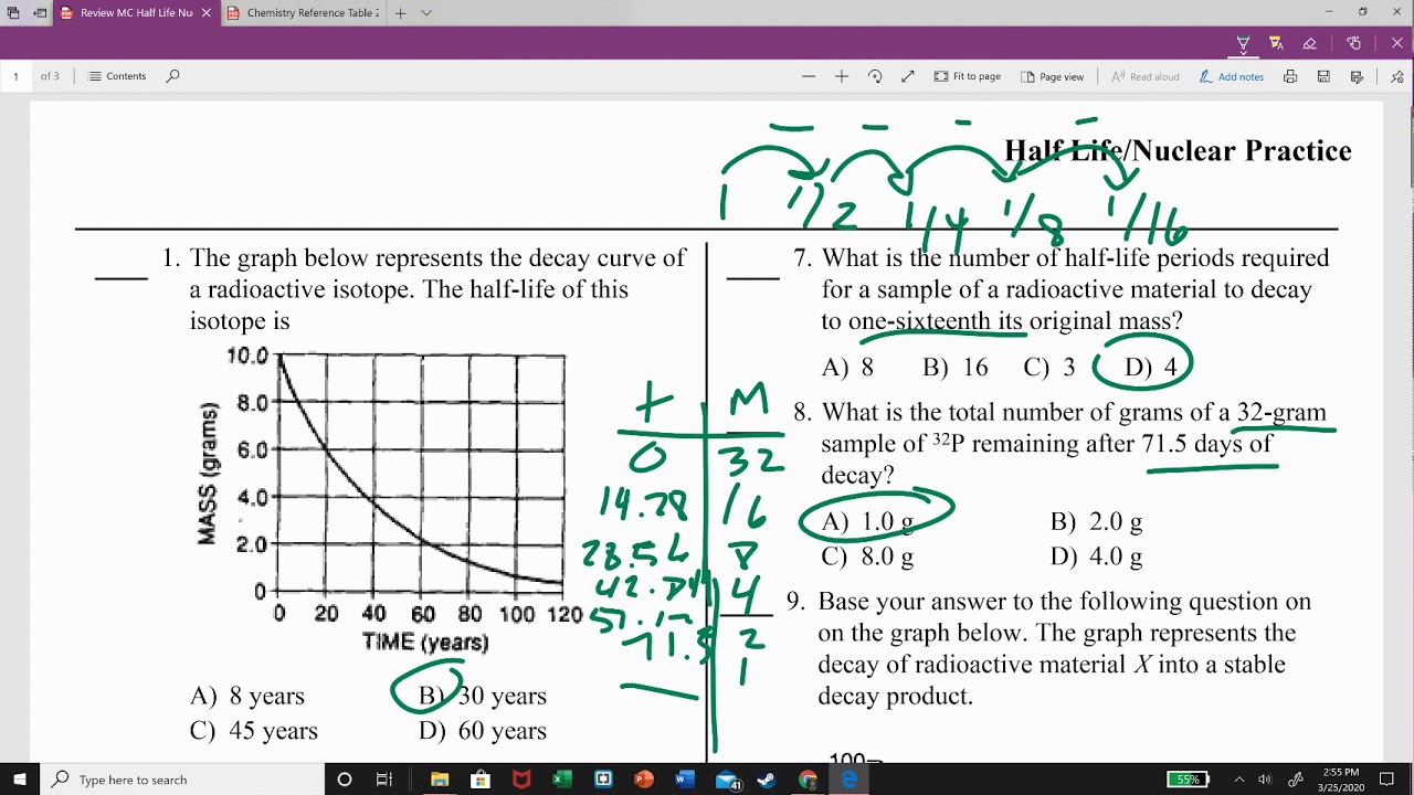 Nuclear decay Half Life Questions Explained - YouTube
