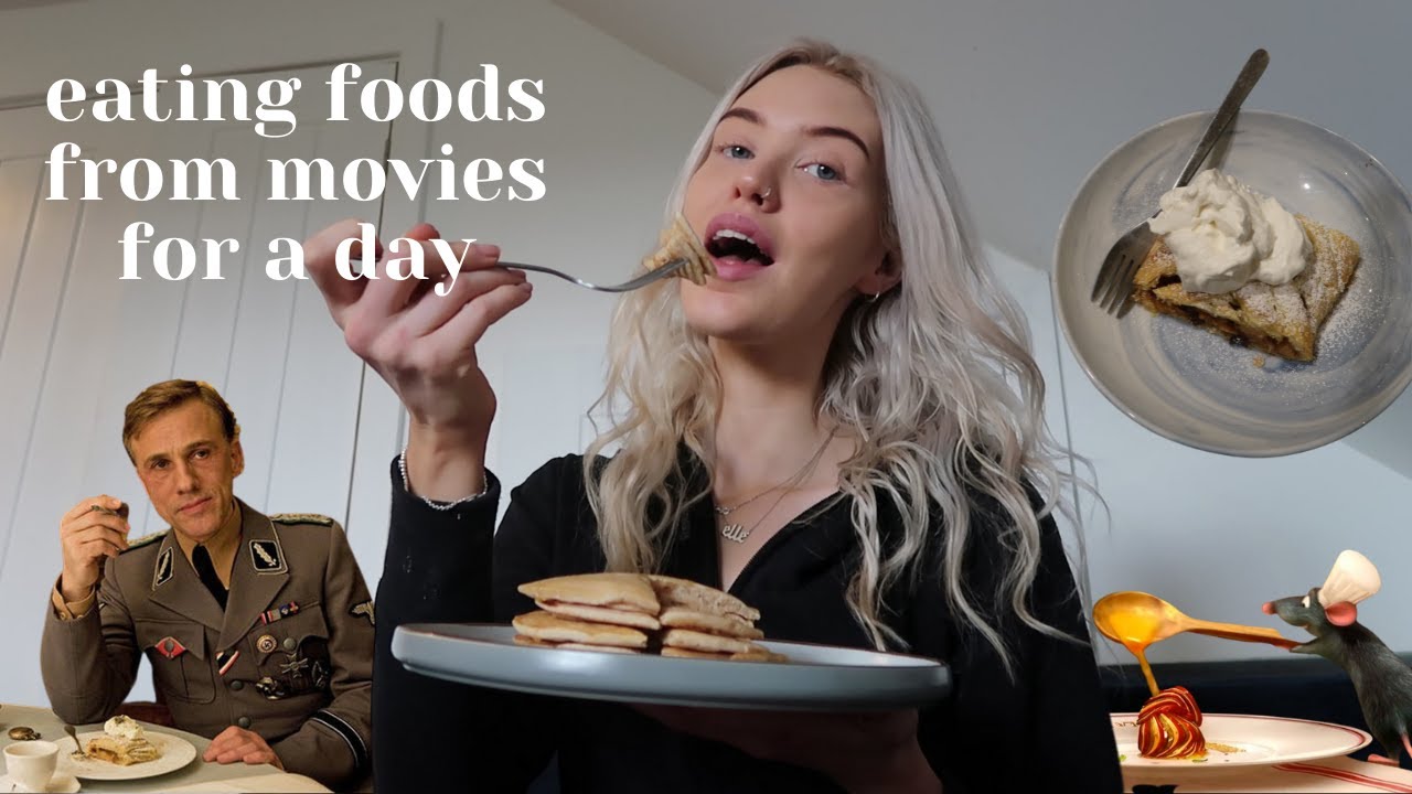 EATING FOODS FROM MOVIES FOR A DAY - YouTube