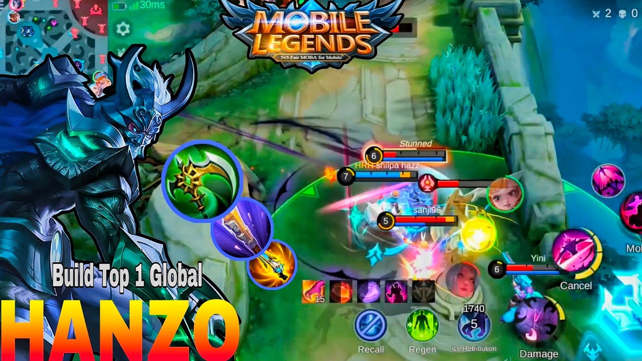 INSANE HANZO GAMEPLAY WITH BEST BUILD!! GLOBAL TOP 1 BUILD 2025~MLBB # ...