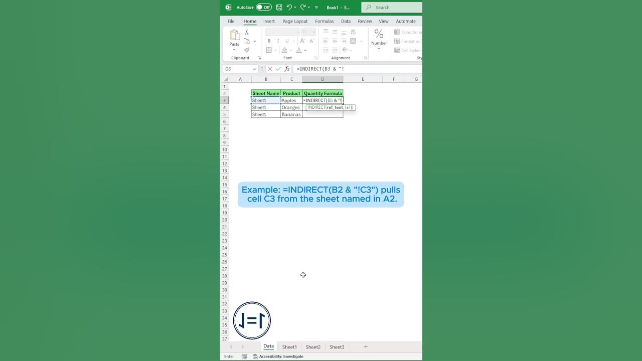 Day #104 Combine Excel Data with INDIRECT! #exceltips #learnexcel #excel #exceltricks #howto ...