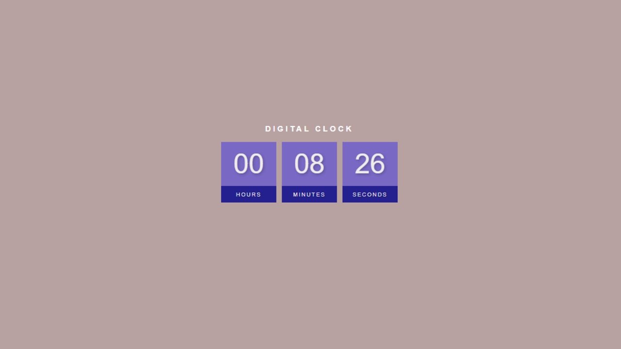 How To Make Digital Clock Using Html Css And Javascript Youtube 4060