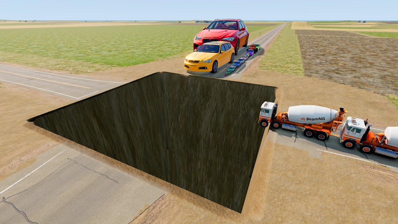🔥 Big & Small Cars vs SQUARE MASSIVE PIT X Giant PIT – Ultimate Crash ...