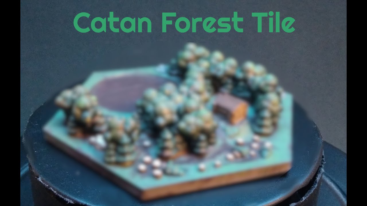 I paint a 3D printed Catan forest tile - YouTube
