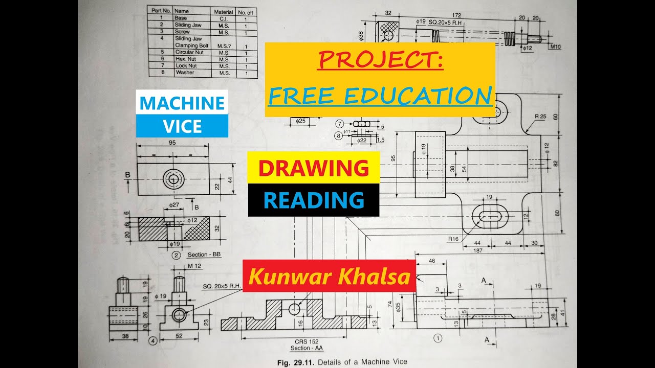 #1 Learn to read Product Drawing - Machine Vice Assembly #automobile # ...
