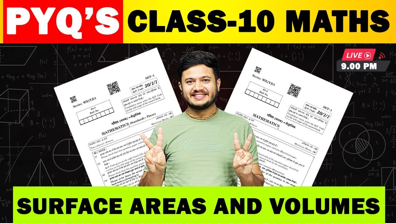 Ch -12 Surface Area and Volume Previous Year Questions || Class 10 ...