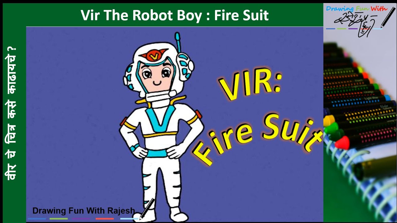 How To draw vir the robot boy seven suit drawing | Fire Suit Drawing ...