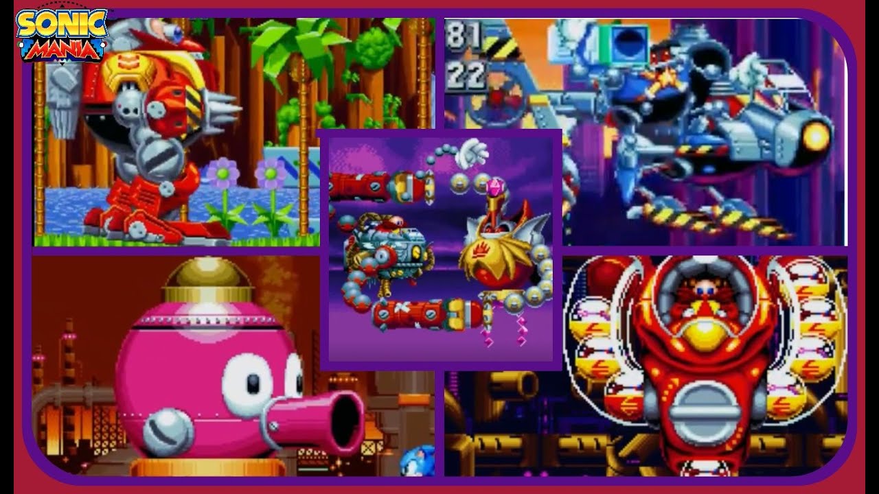 Sonic Mania - All Boss Encounters - No Damage!! - YouTube