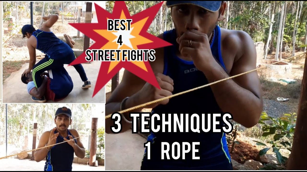 3 TECHNIQUES 4 STREET FIGHT🔥using a rope ...best method 💪😜 - YouTube