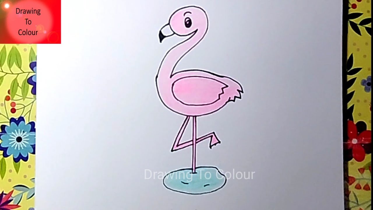 How To Draw Flamingo From Number 2 | Flamingo Drawing With Number ...