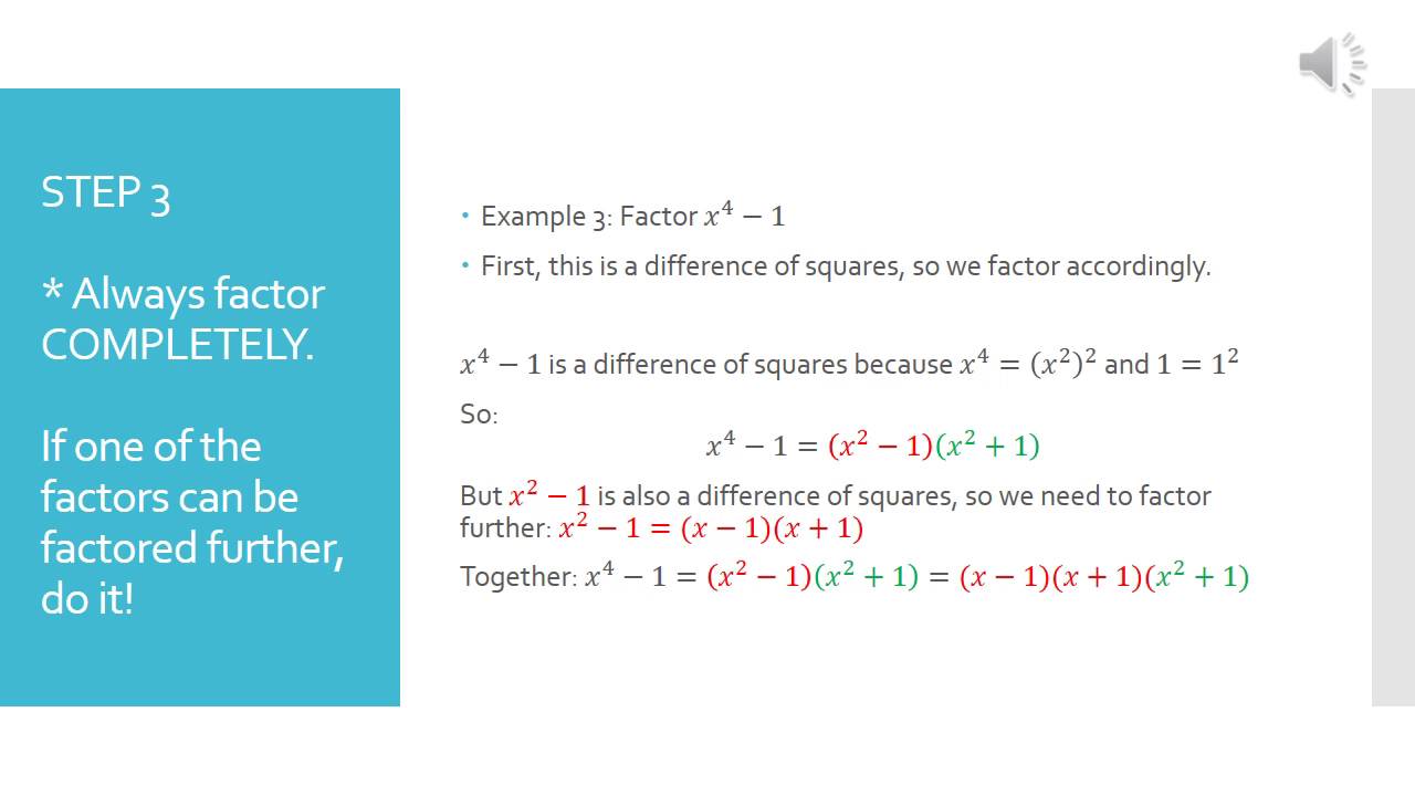 GENERAL STRATEGY FOR FACTORING: 4 steps - YouTube