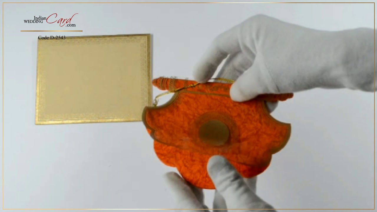 D-2543, Orange Color, Handmade Paper, Odd Shape Cards, Small Size Cards ...