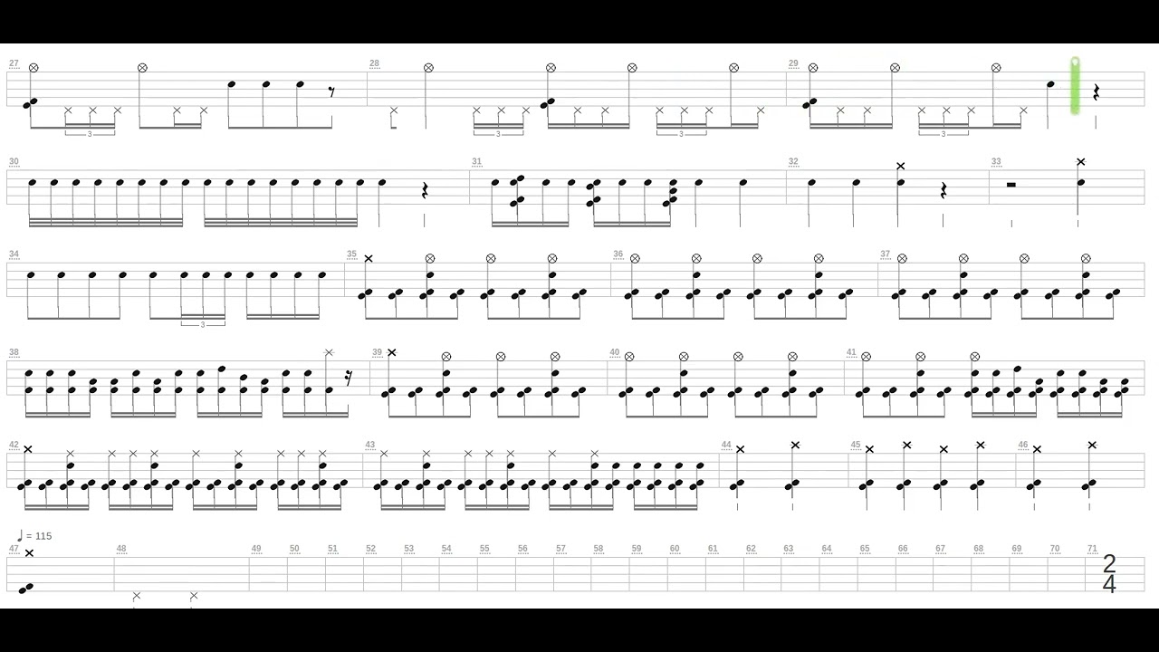 Paganini Concerto in B Minor + Michael Romeo + Drum only + Drum tab ...