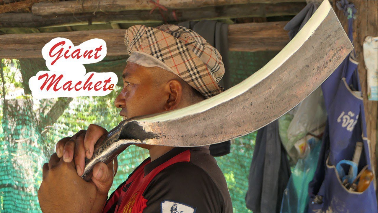 Knife Making/ Forging a 2.3Kg Machete Knife From Long Leaf Spring - YouTube