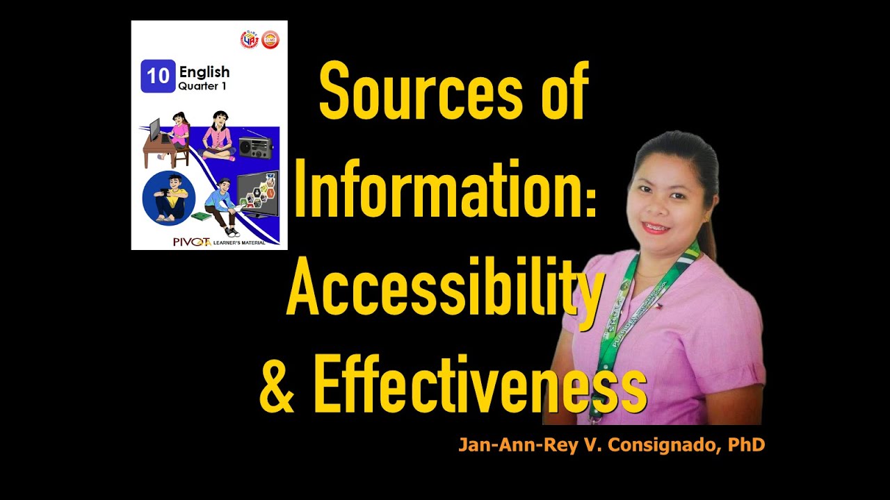 Sources of Information: Accessibility and Effectiveness | English 10 ...