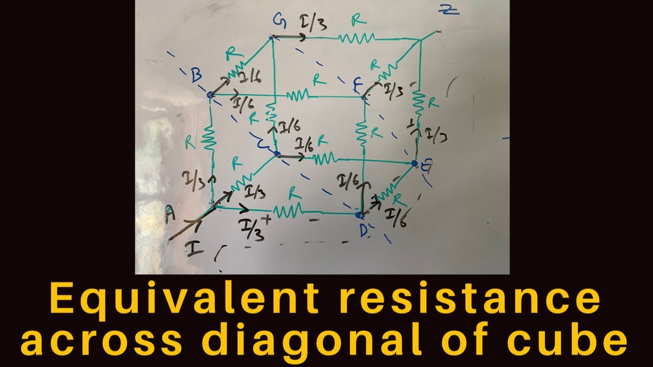 Equivalent Resistance across the diagonal of cube by Dev mehra ClassXII ...