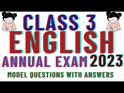 CLASS 3 ANNUAL EXAM ENGLISH MODEL QUESTION PAPER 2023/STD 3 ENGLISH ...