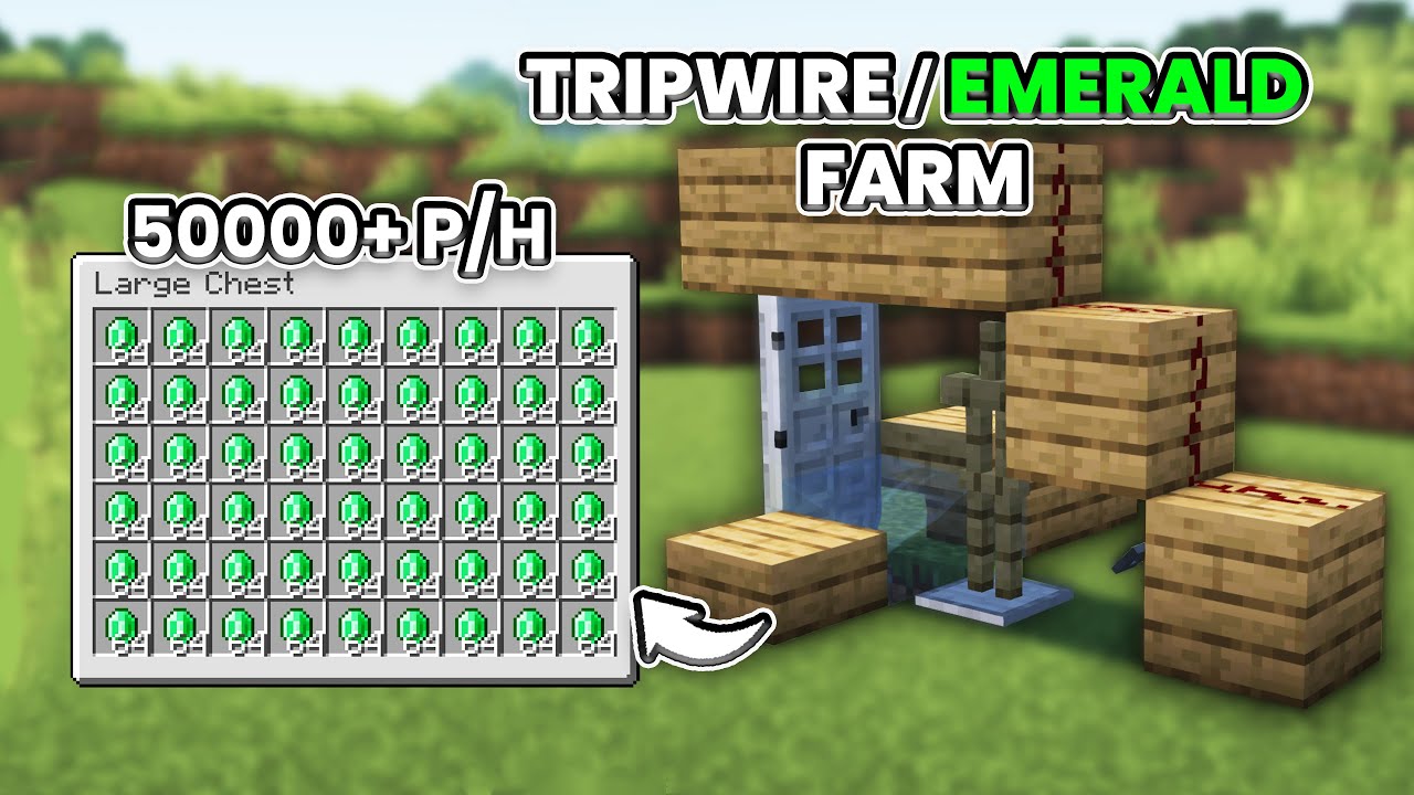 Minecraft Easy Tripwire Hook farm + Emerald farm 1.21+ - YouTube