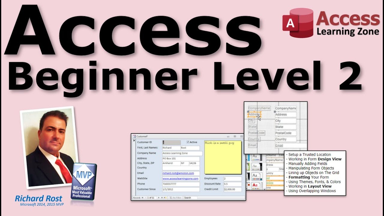 Microsoft Access Beginner 2: How To Sign Up! For Access 2016, 2019, 365 ...