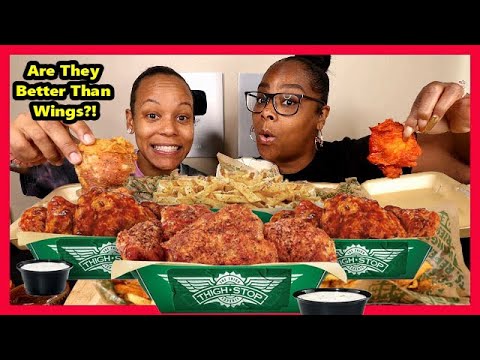 TRYING WINGSTOP NEW THIGHS!! THIGHSTOP BONE-IN & BONELESS REVIEW - YouTube