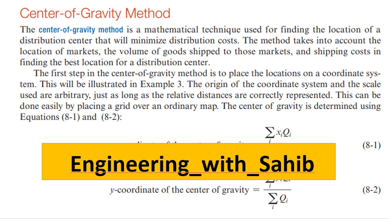 Center-of-Gravity Method || Method of Evaluationg Location Alternatives - YouTube