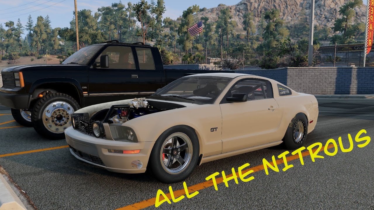 Test Pass for Nitrous SBF S197 Mustang Beamng - YouTube