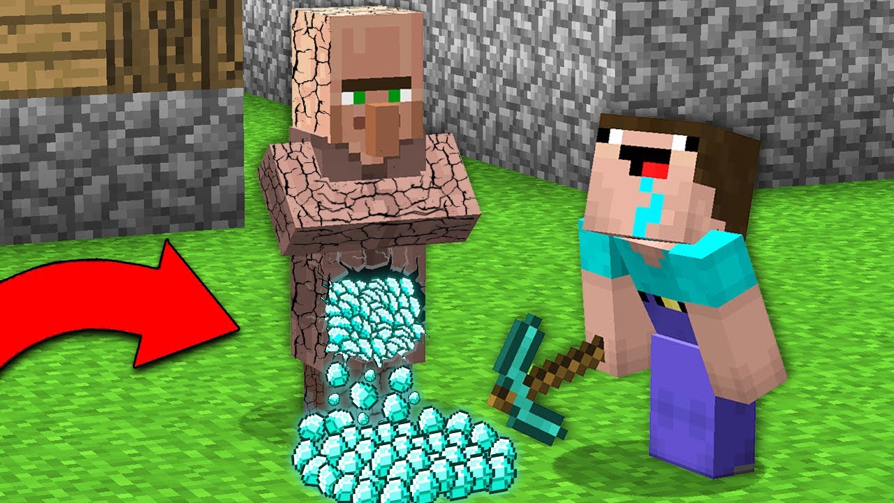 NOOB BROKE VILLAGER AND FOUND DIAMONDS INSIDE! Minecraft - NOOB vs PRO ...