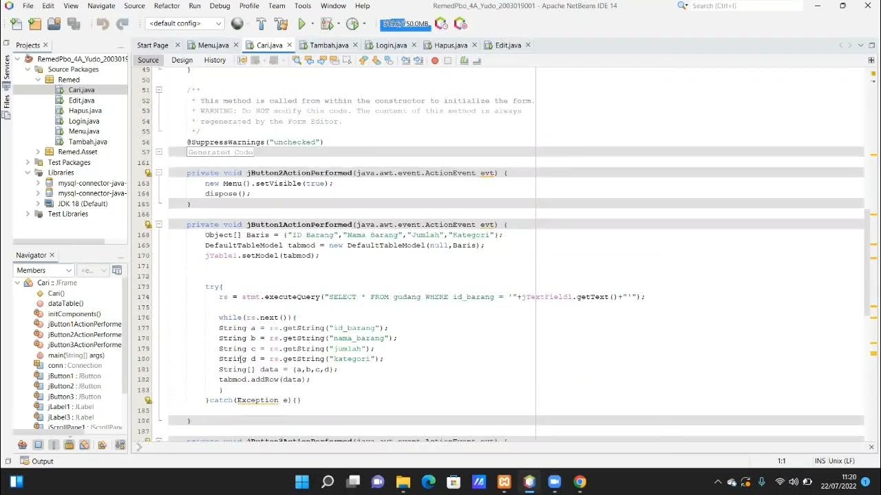 APLIKASI INVENTARIS GUDANG berbasis JAVA - YouTube