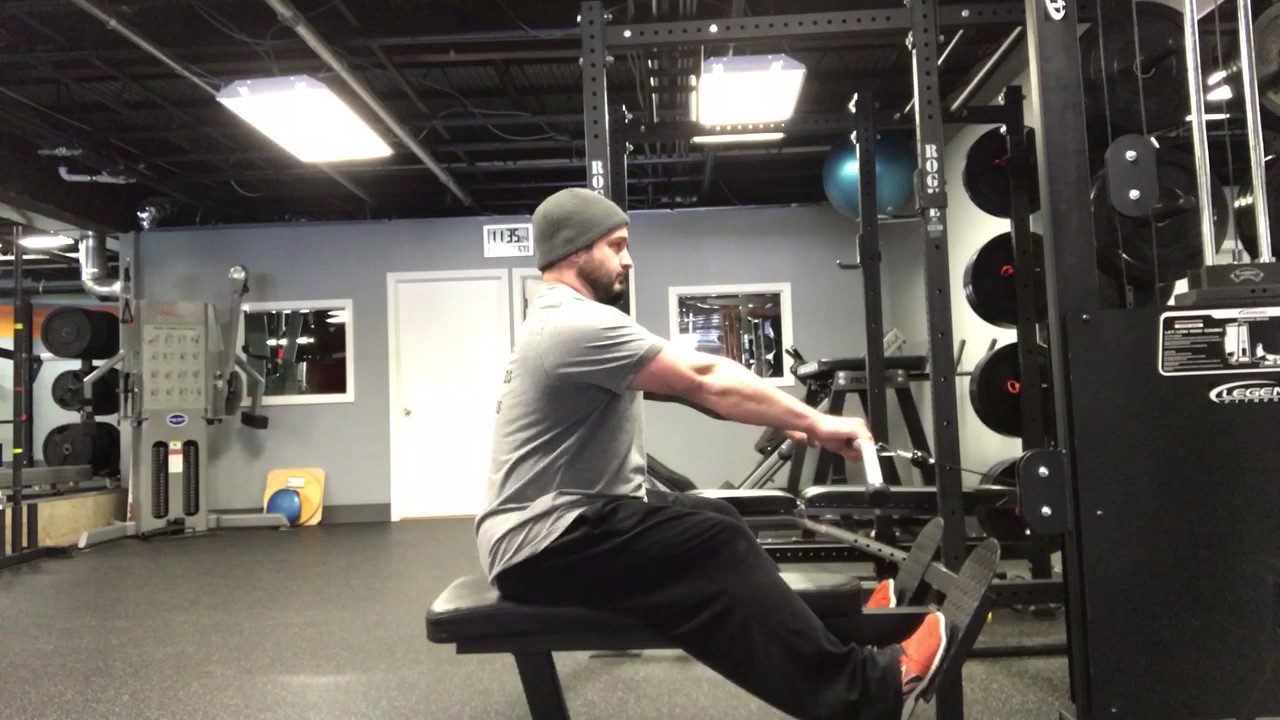 Seated Row Straight Bar - YouTube