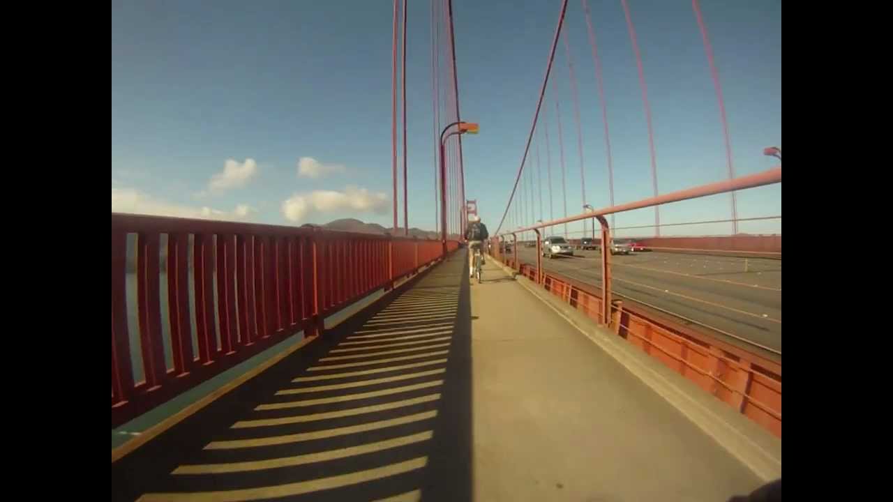 Crossing the Golden Gate Bridge by bike - YouTube