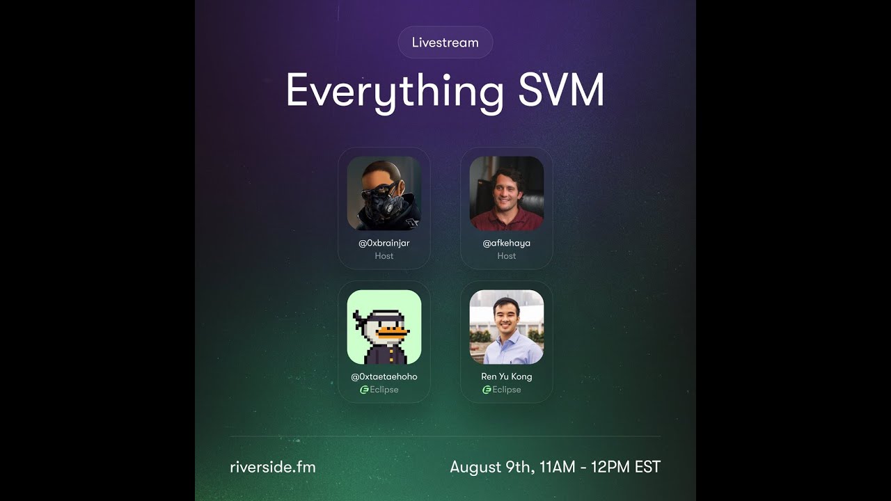 LIVE STREAM: Solana Hackathons and the Eclipse Ecosystem - Solana (SVM) Developer Talk - YouTube