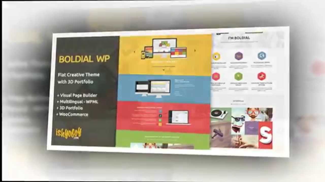 Boldial WP Flat Creative Theme with 3D Portfolio - Video ServerThemes.Net - YouTube