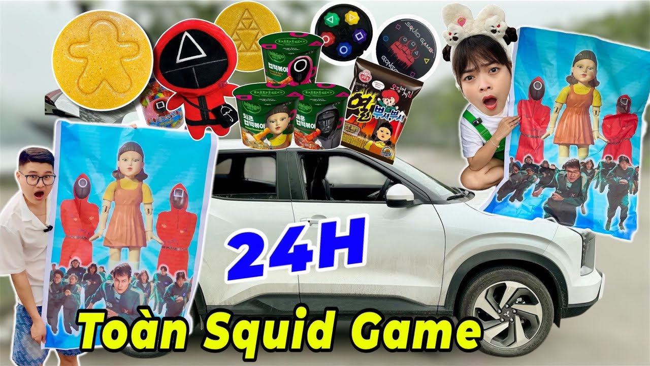Thử Thách 24H Toàn Squid Game - YouTube