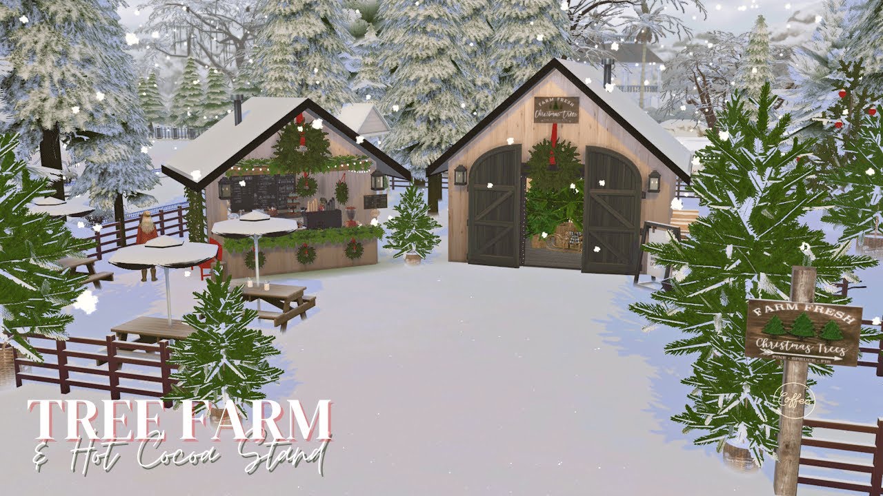 The Sims 4 Christmas Tree Farm & Coffee | CC Speed Build #sims4 - YouTube