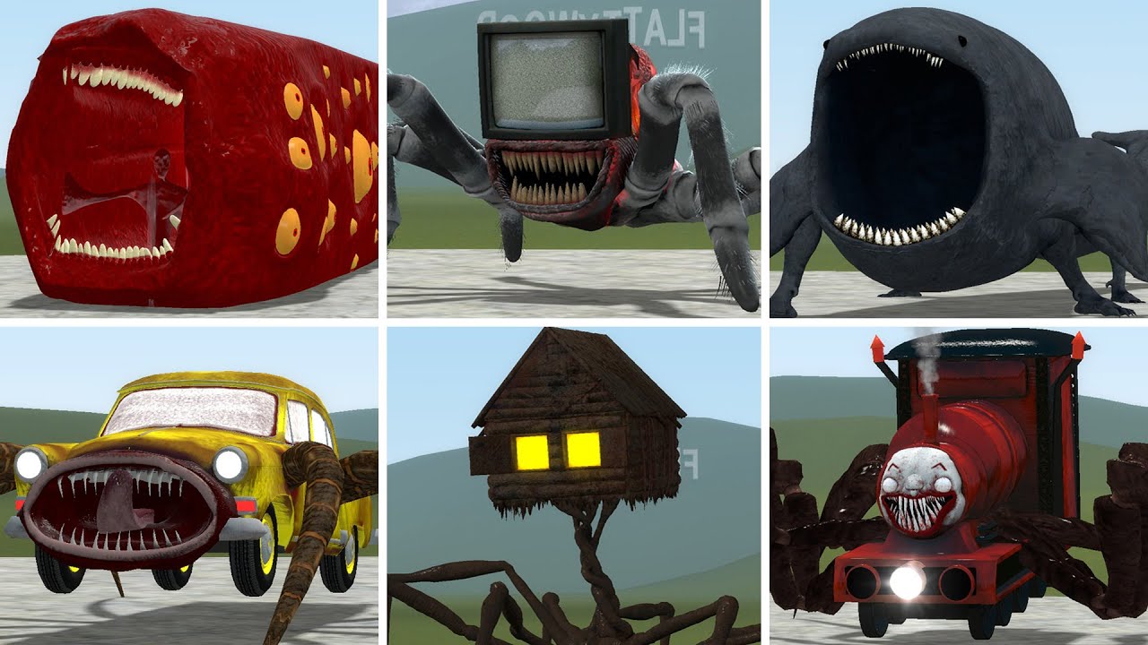 TRAIN EATER, TV EATER SPIDER, BLOOP, CAR EATER, HOUSE HEAD VS ALL ...