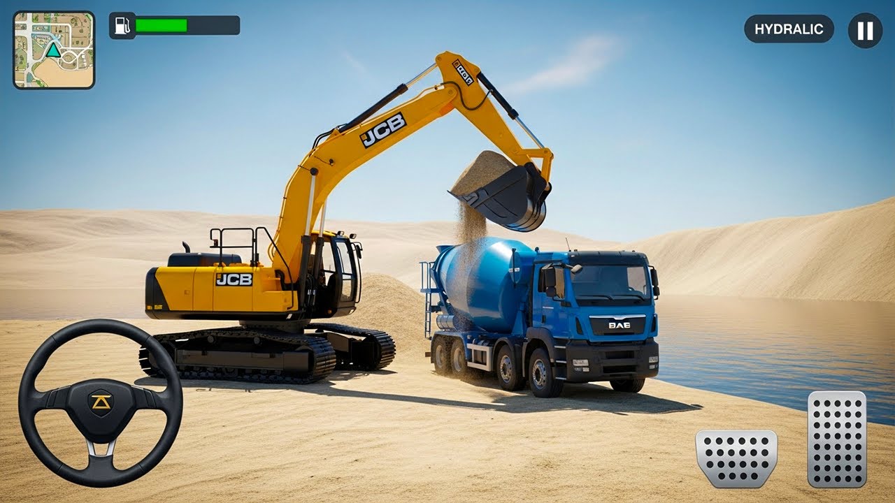 JCB Excavator Simulator Road Construction Project Android Gameplay ...